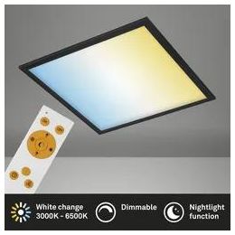 Briloner LEUCHTEN LED Panel "Ultraflaches CCT LED Panel", schwarz-wei&szlig; (wei&szlig; schwarz), H: 6cm, Leuchten, Deckenleuchte, schwarz, 1xLED/24W, Fernbedienung, Nachtlicht, LED Panels
