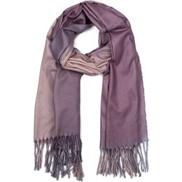 Schal styleBREAKER "Schal mit 2-Farbigem Farbverlauf", Damen, beige (beige, lila), Obermaterial: 100% Polyester PES., Modisch, Modet&uuml;cher Schal