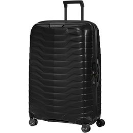 Hartschalen-Trolley Samsonite "PROXIS, verschiedene Gr&ouml;&szlig;en und Farben", Gr. B/H/T: 48cm x 69cm x 29cm 75 l, schwarz, Polypropylen, unifarben, festlich, Koffer, arretierbares und versenkbares Druckknopf-Trolleysystem