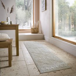 Teppich FLAIR RUGS "Lucia", grau, B:58cm H:9mm L:230cm, Kunstfaser, Teppiche, Teppich, waschbar, aus recyceltem Material