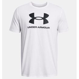 T-Shirt Under Armour "UA SPORTSTYLE LOGO UPDATE SS", Herren, Gr. L, wei&szlig;, Obermaterial: 60% Baumwolle, 40% Polyester, Shirts T-Shirt, sportlicher Stil, f&uuml;r Sportmode und aktive Freizeit