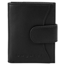 Brieftasche Bugatti "SMART DELUXE", Damen, schwarz, Leder, leicht gl&auml;nzend, unifarben, Kleinlederwaren Brieftasche, echt Leder