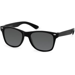 Wayfarer styleBREAKER "Kinder Sonnenbrille Nerd Style", Jungen, grau (gestell schwarz, glas grau vollt&ouml;nung), Modisch, Sonnenbrillen