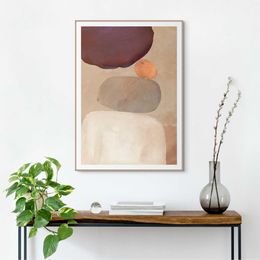 Bild mit Rahmen Reinders "Pebble Play", braun (farbe bild(er): braun), B:50cm H:70cm T:2,2cm, Holzwerkstoff, Bilder