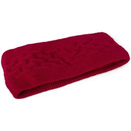 Stirnband styleBREAKER "Strick Stirnband mit Rauten Muster", Damen, rot (bordeaux, rot), 52% Viskose CV. 20% Polyamid PA. 28% Polyester PES., Modisch, M&uuml;tzen Stirnband