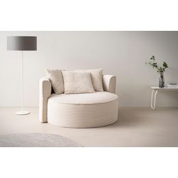 XXL-Sessel "Isalie, Lesesessel, Loveseat, inklusive Zierkissen", beige (elfenbein), B:153cm H:98cm T:145cm, LeGer Home by Lena Gercke, Sessel, XXL-Sessel, extra gro&szlig;e Sitzfl&auml;che, optional mit Hocker, Cord, Samt, Boucl&eacute;