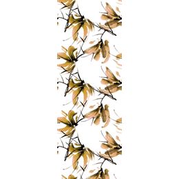 Vinyltapete queence "Bunte Blumen", gold, B:0,9m L:2,5m, Vinyl, Tapeten, 90x250cm, selbstklebend, kinderleichte Anbringung,, Sticker