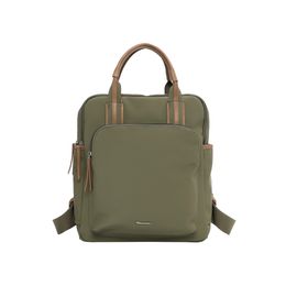 Rucksack Tamaris "Rucksack TAS Kirsten", Damen, Gr. B/H/T: 29cm x 34cm x 10cm, gr&uuml;n (khaki 910), Obermaterial: 60% Polyurethan PU. 40% Polyester PES., Rucks&auml;cke Rucksack