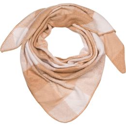 XXL-Schal styleBREAKER "Web Dreiecktuch Kariert", Damen, braun (hellbraun, beige), Obermaterial: 70% Viskose CV. 30% Wolle WO., Modisch, Modet&uuml;cher