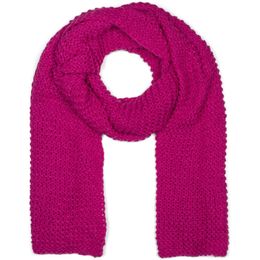 Strickschal styleBREAKER "Langer Strick Schal mit Wellen Strickmuster", Damen, pink (magenta), Obermaterial: 100% Polyacryl PAN., Modisch, Modet&uuml;cher