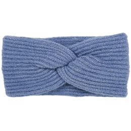 Stirnband styleBREAKER "Strick Stirnband Rippenmuster Twist Knoten", Damen, blau (jeansblau), Obermaterial: 80% Polyacryl PAN. 20% Wolle WO., Modisch, M&uuml;tzen Stirnband