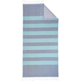 Hamamtuch Dyckhoff "Capri", blau (lagoon), B:100cm L:200cm, Hamam Frottier, Obermaterial: 100% Baumwolle, Handt&uuml;cher, pflegeleicht und saugstark