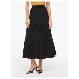 Maxirock Vila "VIPRISILLA HW ANKLE SKIRT - NOOS", Damen, Gr. 42, schwarz beauty, Web, Obermaterial: 50% Viskose, 40% Baumwolle, 10% Leinen, unifarben, regular fit kn&ouml;chellang, R&ouml;cke Maxirock