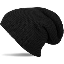 Strickm&uuml;tze styleBREAKER "Feinstrick Beanie doppelt gestrickt", Damen, schwarz, Obermaterial: 100% Polyacryl PAN., Modisch, M&uuml;tzen Strickm&uuml;tze