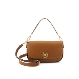 Schultertasche U.S. Polo Assn. "MIDDLETON FLAP CROSSBODY BAG. Damen", Damen, Gr. B/H/T: 8cm x 16cm onesize, cognac, Polyurethan, Taschen Schultertasche, Schultertasche Damen, Abendtasche, Fashion, Lifestyle, Sale