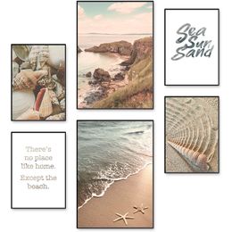 Poster Artland "Urlaubsgef&uuml;hle", braun (farbe bild(er): braun), B:42cm H:29,7cm, Bilder, Poster, Bilder Set, 6tlg. 4xDIN A4 / 2xDIN A3, ohne Rahmen