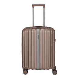 Hartschalen-Trolley Travelite "PAROS Reisekoffer Hartschale", Gr. B/H/T: 40cm x 55cm x 20cm 37 l, braun (cappuccino), ABS, metallic, Koffer, Kreuzspanngurten &ndash; robustes ABS-Reisegep&auml;ck
