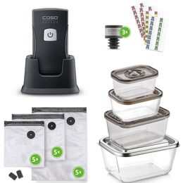 CASO GERMANY CASO Vakuumierer "1336 Vacu OneTouch Pro Set", schwarz, B:13,5cm H:19cm T:11,5cm, Vakuumierer