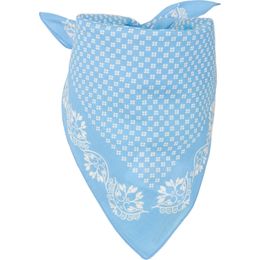 Bandana styleBREAKER "Baumwolle Dreieckstuch mit Bl&uuml;mchen Muster", Damen, blau (hellblau, wei&szlig;), Obermaterial: 100% Baumwolle CO., Modisch, Modet&uuml;cher