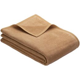 Wohndecke Ibena "Luxus", braun (camel), B:100cm L:150cm, Baumwolle, Polyacryl, Polyester, Wohndecken, Wohndecke, verschiedene Gr&ouml;&szlig;en, uni, Kuscheldecke, Premium, made in Europe
