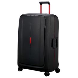 Hartschalen-Trolley Samsonite "ESSENS, verschiedene Gr&ouml;&szlig;en und Farben", Gr. B/H/T: 56cm x 81cm x 34cm 140 l, schwarz (charcoal, rot), Polypropylen, Strukturmuster, Koffer, mit robustem Polypropylen-Geh&auml;use, mit mehreren F&auml;chern