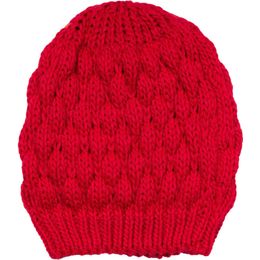 Strickm&uuml;tze styleBREAKER "Strickm&uuml;tze mit Bubblemuster", Damen, rot, Modisch, M&uuml;tzen Strickm&uuml;tze