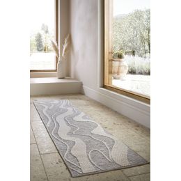 Teppich FLAIR RUGS "Calder", grau, B:78cm H:9mm L:239cm, Kunstfaser, Teppiche, Teppich, waschbar, aus recyceltem Material, Wohnzimmer, Schlafzimmer, Esszimmer
