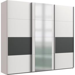 Schwebet&uuml;renschrank wimex "Barmbek Schlafzimmerschrank Garderobenschrank", wei&szlig; (wei&szlig;, graphit, spiegel), B:270cm H:236cm T:64cm, Holzwerkstoff, Schr&auml;nke, Schwebet&uuml;renschrank, Kleiderschrank mit 2 Stoffboxen und 2 zus&auml;tzlichen B&ouml;den, Spiegelt&uuml;r
