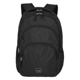 Laptoprucksack Travelite "BASICS Melange", Gr. B/H/T: 31cm x 45cm x 16cm, schwarz, Polyester, unifarben, Basic, Rucks&auml;cke Laptoprucksack, ideal f&uuml;r Freizeit, Arbeit, Schule und Reisen