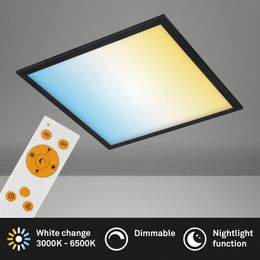 Briloner Leuchten LED Panel "Ultraflaches CCT LED Panel", schwarz-wei&szlig; (wei&szlig; schwarz), H: 6cm, Leuchten, Deckenleuchte, schwarz, 1xLED/24W, Fernbedienung, Nachtlicht, LED Panels