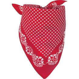 Bandana styleBREAKER "Baumwolle Dreieckstuch mit Bl&uuml;mchen Muster", Damen, rot (rot, wei&szlig;), Obermaterial: 100% Baumwolle CO., Modisch, Modet&uuml;cher