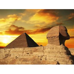 Fototapete papermoon "Pyramidensphinx", bunt, B:2,5m L:1,86m, Vlies, Tapeten
