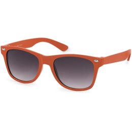 Wayfarer styleBREAKER "Kinder Sonnenbrille Nerd Style", Jungen, grau (gestell orange, glas grau verlauf), Modisch, Sonnenbrillen