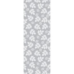 Vinyltapete queence "Bl&auml;tter grau-wei&szlig;", grau, B:0,9m L:2,5m, Vinyl, Tapeten, 90x250cm, selbstklebend, kinderleichte Anbringung,, Sticker