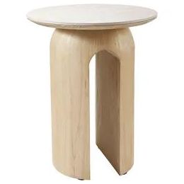 Beistelltisch HOMSY BY ANA JOHNSON "Laysy", beige (naturfarben), B:45cm H:55cm T:45cm, Tische, Beistelltisch, Holzdesign aus Esche, U-Form, Keramik Tischplatte, Breite 45 cm