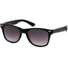 Wayfarer styleBREAKER "Kinder Sonnenbrille Nerd Style", Jungen, grau (gestell schwarz, glas grau verlauf), Modisch, Sonnenbrillen