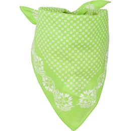 Bandana styleBREAKER "Baumwolle Dreieckstuch mit Bl&uuml;mchen Muster", Damen, gr&uuml;n (limettengr&uuml;n, wei&szlig;), Obermaterial: 100% Baumwolle CO., Modisch, Modet&uuml;cher