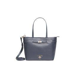 Tragetasche U.S. Polo Assn. "STANFORD MEDIUM SHOPPING BAG SHOPPER. Damen", Damen, Gr. B/H/T: 15cm x 27cm onesize, navy, Polyurethan, Taschen, Goldfarbene Designelemente und Marken-Logo