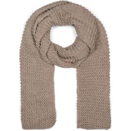 Strickschal styleBREAKER "Langer Strick Schal mit Wellen Strickmuster", Damen, grau (taupe), Obermaterial: 100% Polyacryl PAN., Modisch, Modet&uuml;cher