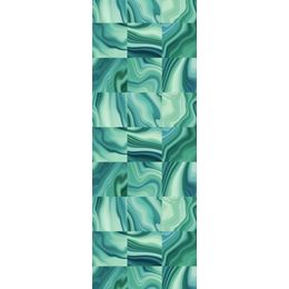 Vinyltapete queence "Noly", blau (t&uuml;rkis), B:0,9m L:2,5m, Vinyl, Tapeten, 90x250cm, selbstklebend, kinderleichte Anbringung,, Sticker