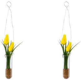 Kunstblume OTTO HOME "Tulpen in H&auml;ngevase", wei&szlig;, B:4cm H:35cm, Kunststoff, Kunstpflanzen