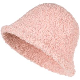Fischerhut styleBREAKER "Teddyfell Fischerhut", Damen, rosa (altrose), Obermaterial: 100% Polyester PES., Modisch, H&uuml;te