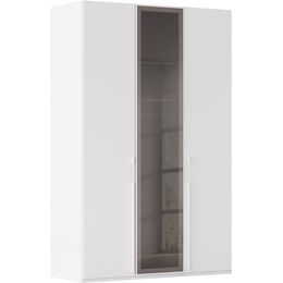 Dreht&uuml;renschrank Rauch "Schrank Garderobe SKAT SHINE Breiten 151/201/251/301cm, H&ouml;he 223/235cm", wei&szlig; (alpinwei&szlig;), B:151cm H:223cm T:63cm, Glas, Holzwerkstoff, Schr&auml;nke, Dreht&uuml;renschrank, edle Schrankfront mittig hochwertige Glasrahment&uuml;ren MADE IN GERMANY