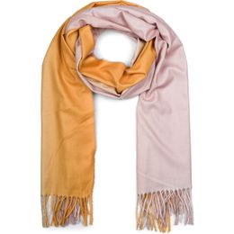 Schal styleBREAKER "Schal mit 2-Farbigem Farbverlauf", Damen, rosa (rose, curry), Obermaterial: 100% Polyester PES., Modisch, Modet&uuml;cher Schal