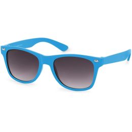 Wayfarer styleBREAKER "Kinder Sonnenbrille Nerd Style", Jungen, blau (gestell hellblau, glas grau verlauf), Modisch, Sonnenbrillen