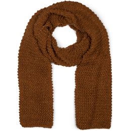 Strickschal styleBREAKER "Langer Strick Schal mit Wellen Strickmuster", Damen, braun (cognac), Obermaterial: 100% Polyacryl PAN., Modisch, Modet&uuml;cher