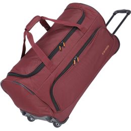 Reisetasche Travelite "Basics Fresh 71 cm Duffle Bag mit Rollen", Gr. B/H/T: 71cm x 36cm x 35cm, rot (bordeaux), Polyester, Taschen Reisetasche, gro&szlig;e Duffle Bag aus strapazierf&auml;higem Material, ideal als Reisegep&auml;ck