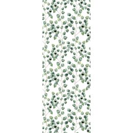 Vinyltapete queence "Bl&auml;tter - Eukalyptus", wei&szlig;, B:0,9m L:2,5m, Vinyl, Tapeten, 90x250cm, selbstklebend, kinderleichte Anbringung,, Sticker