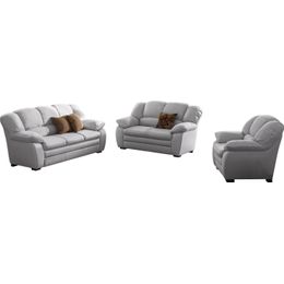Polstergarnitur COTTA "Casino, Sofa Set, 3-2-1 Sitzer, Wohnzimmer Garnitur", argent, H:88cm T:92cm, FSC-zertifizierter Holzwerkstoff, Sitzm&ouml;bel-Sets, Sessel, 2-Sitzer, 2,5-Sitzer, hohe R&uuml;ckenlehne