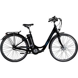 Z&uuml;ndapp E-Bike Z&Uuml;NDAPP "Green 2.7" Gr. 48, schwarz (schwarz, blau, schwarz), Elektrofahrr&auml;der, 48cm, 28 Zoll (71,12cm), Pedelec, Elektrofahrrad f&uuml;r Damen u. Herren